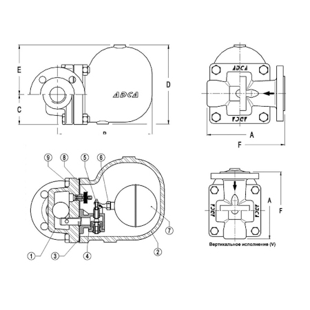 ADCA FLT17 DN 1 1/2" DN 40 Конденсатоотводчик поплавковый | Аврора